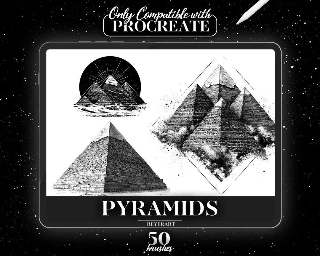 Pyramids Procreate Brush Set | 50 High-quality Digital Brushes ...