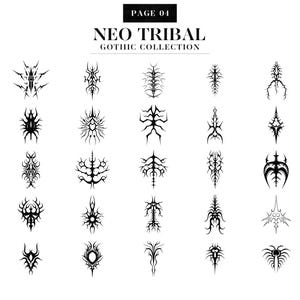 100 Neo Cyber Tribal Procreate Stamps | INSTANT DOWNLOAD | Gothic ...