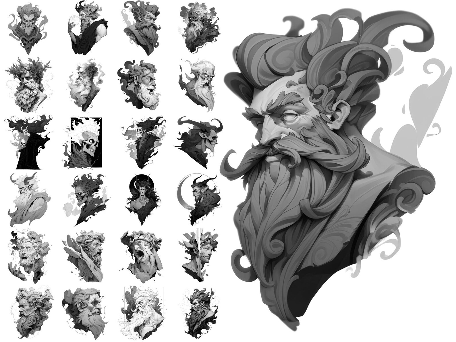 50 Greek Hades Designs INSTANT DOWNLOAD Greek Mythology Stamps ...