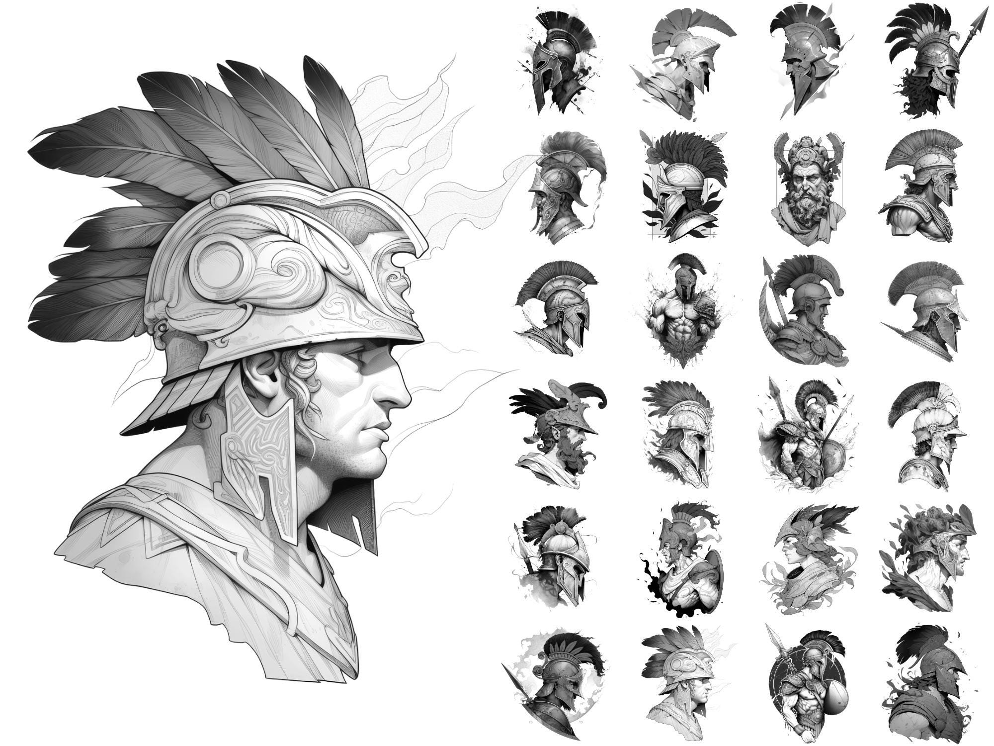 50 Greek Ares Designs INSTANT DOWNLOAD Greek Mythology Stamps Procreate ...