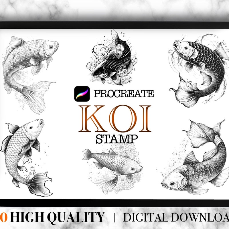 Koi Fish Tattoo Stencil - Etsy