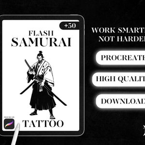 Japanese Samurai Stamps | INSTANT DOWNLOAD | Bundle of 50 Procreate ...