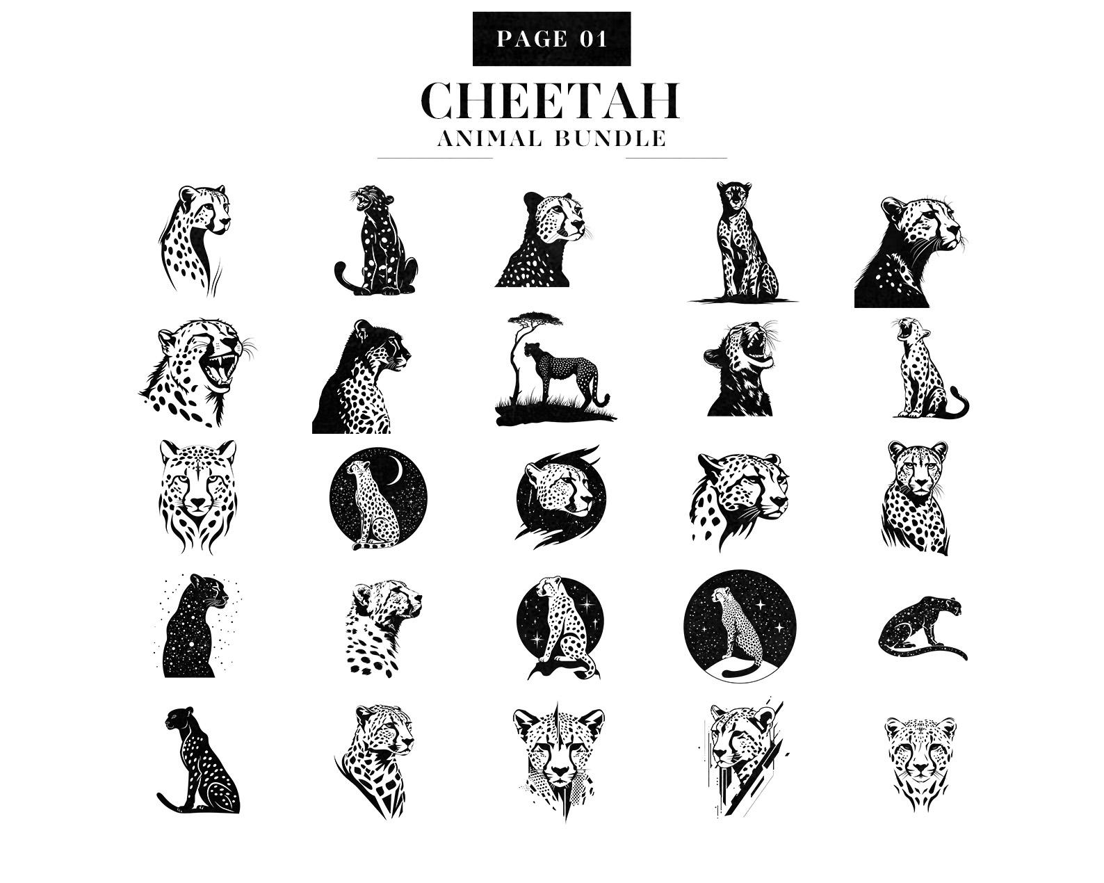 Cheetah Stars Procreate Brushes | Animal Tattoo Stamps | 50 Minimalist ...