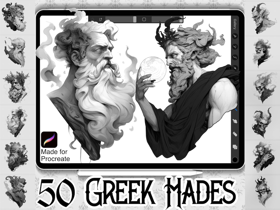 50 Greek Hades Designs | INSTANT DOWNLOAD | Greek Mythology Stamps ...