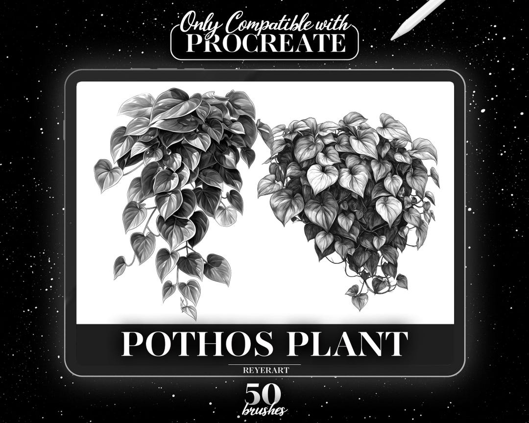 Pothos Plant Procreate Brush Set | 50 High-quality Digital Brushes ...
