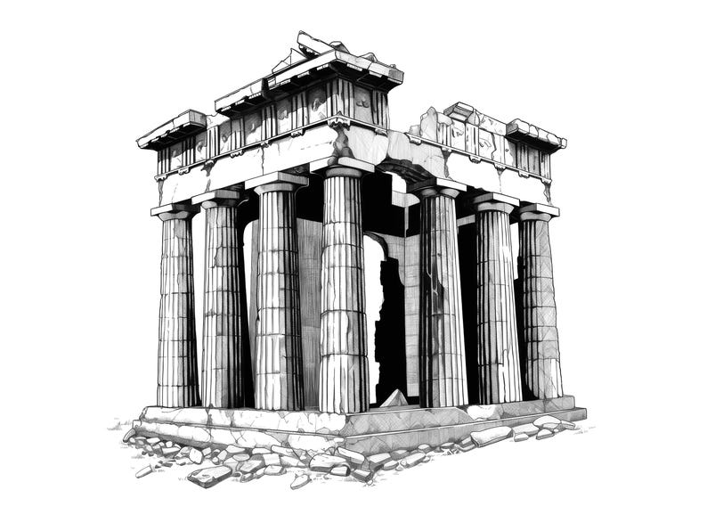 50 Greek Structure Designs INSTANT DOWNLOAD Greek Mythology Stamps ...