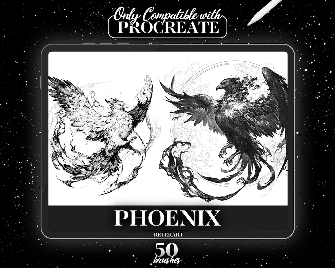 Phoenix Procreate Brush Set | 50 Tattoo & Art Brushes - Etsy Australia