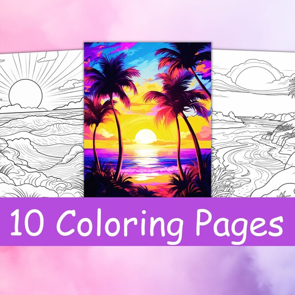 Coloring Pages Sunset - Etsy