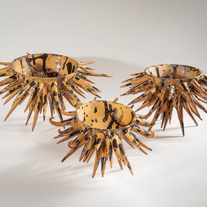 Set of Black Spike Bowls, Handmade Ceramic Conker Bowls, Modern Pottery ...