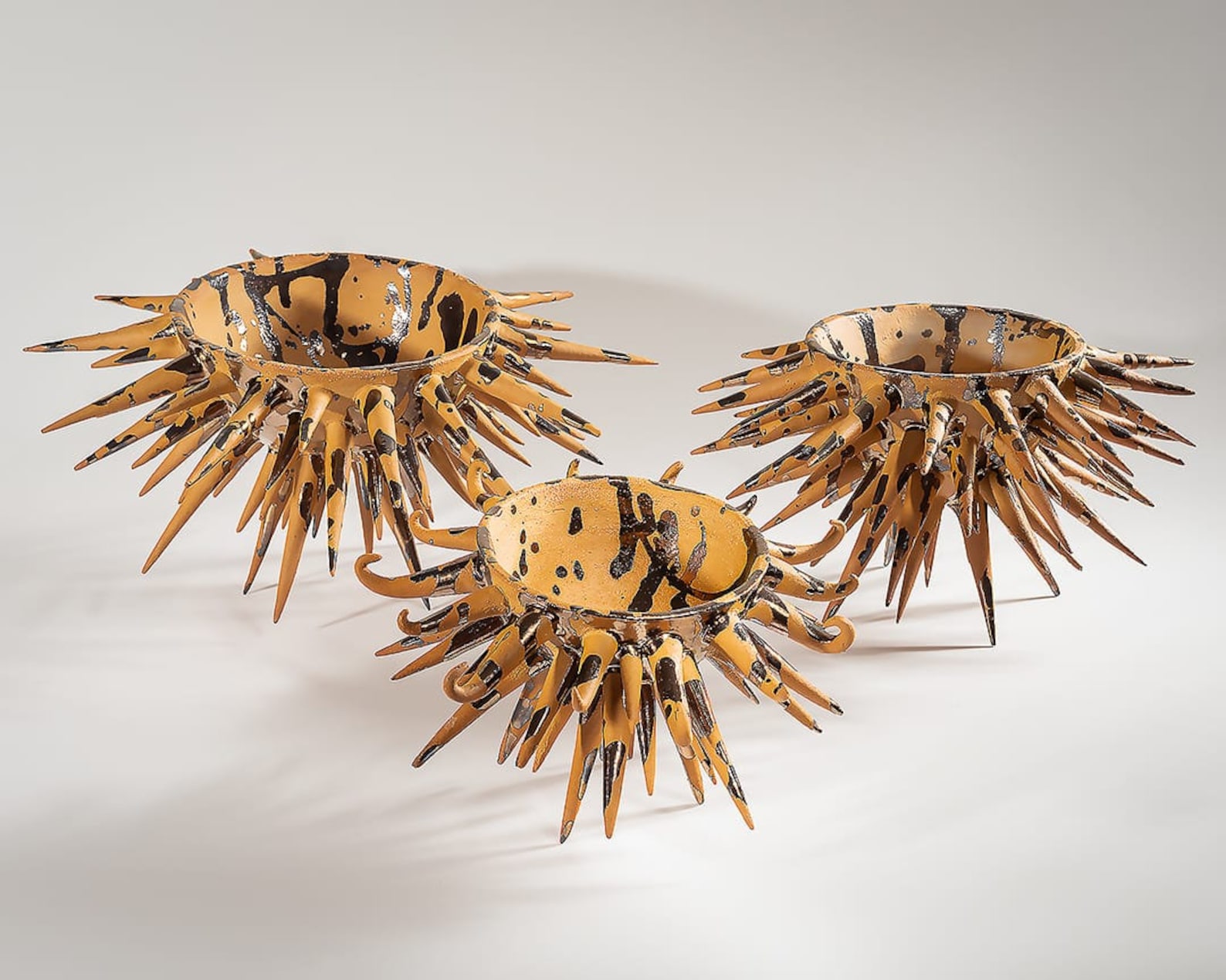 Black Bronzed Gothic Ceramic Bowls Pottery Spike Bowls - Etsy