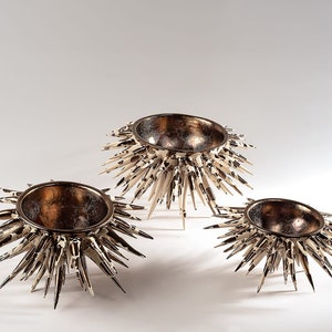 Set of Black Spike Bowls, Handmade Ceramic Conker Bowls, Modern Pottery ...