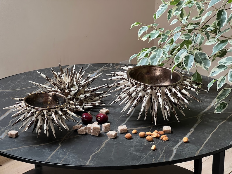 Set of Black Spike Bowls, Handmade Ceramic Conker Bowls, Modern Pottery ...