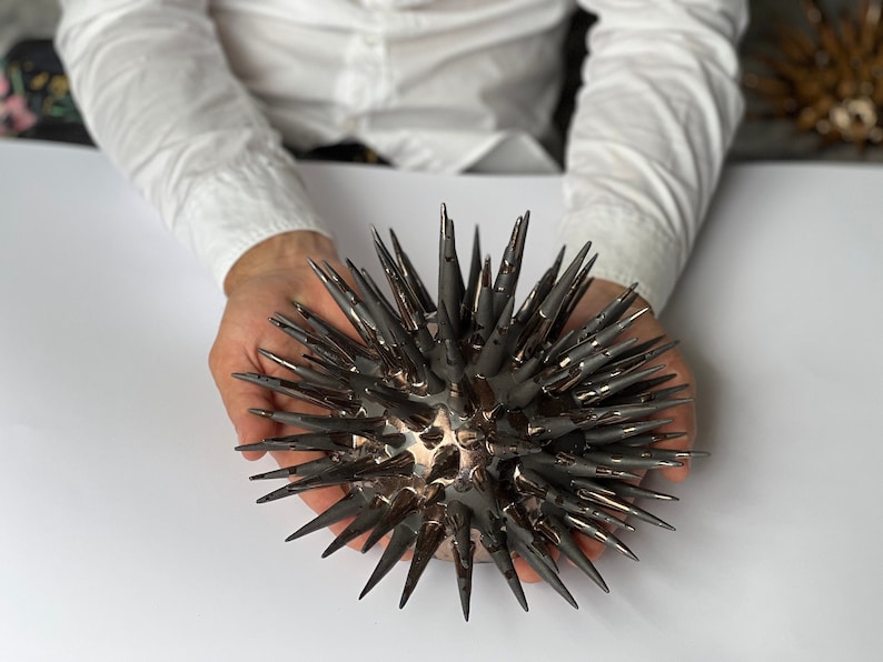 Black Bronzed Gothic Ceramic Bowls, Pottery Spike Bowls, Decorative ...