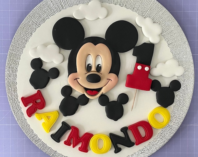Mickey Mouse Fondant Figure Set, Mickey Mouse Cake Decoration, Mickey ...
