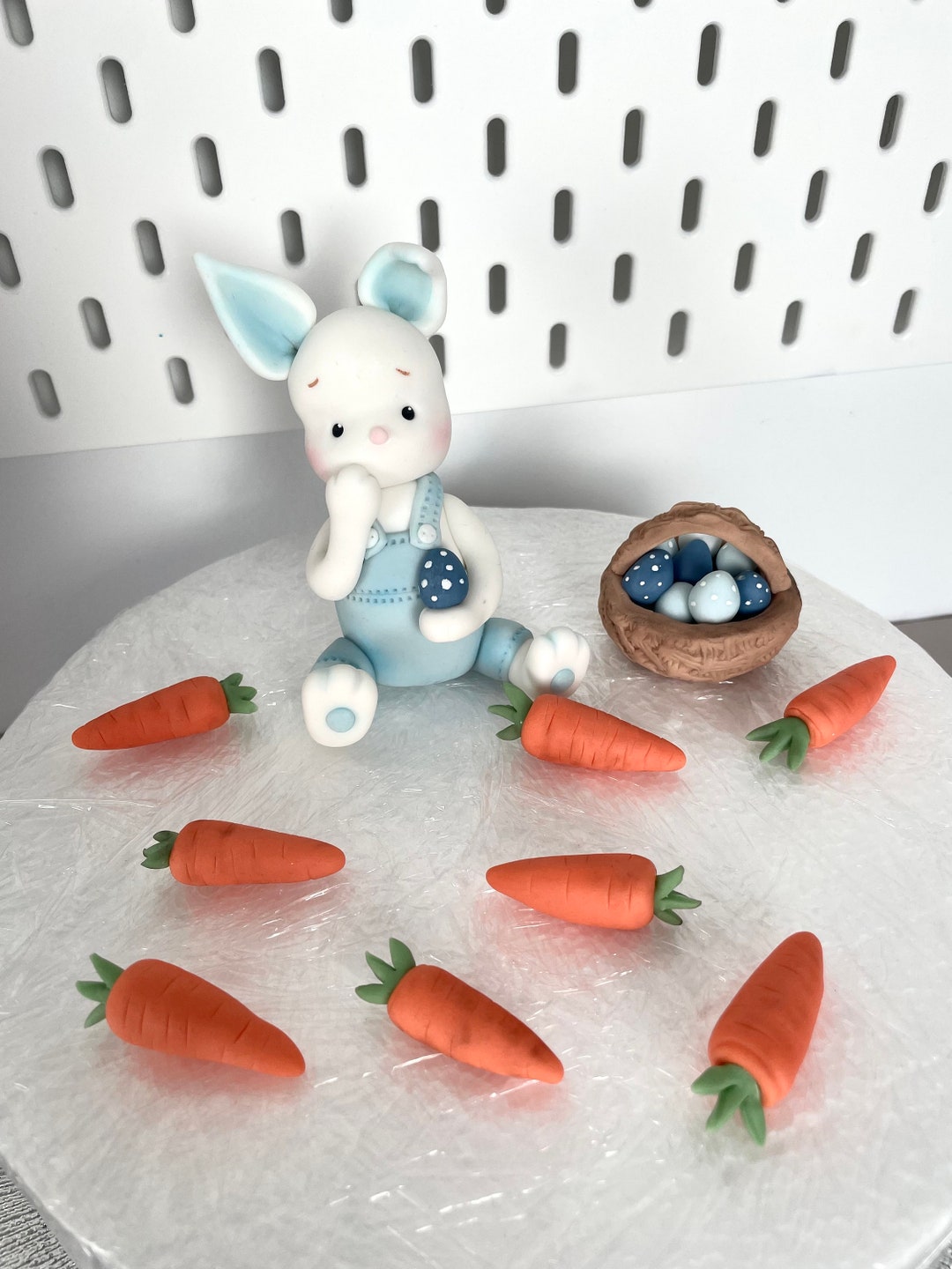 Easter Bunny Fondant Figure, Easter Bunny Cake Topper, Easter Bunny ...