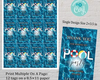 INSTANT DOWNLOAD EDITABLE Pool Party Birthday Food Card - Etsy