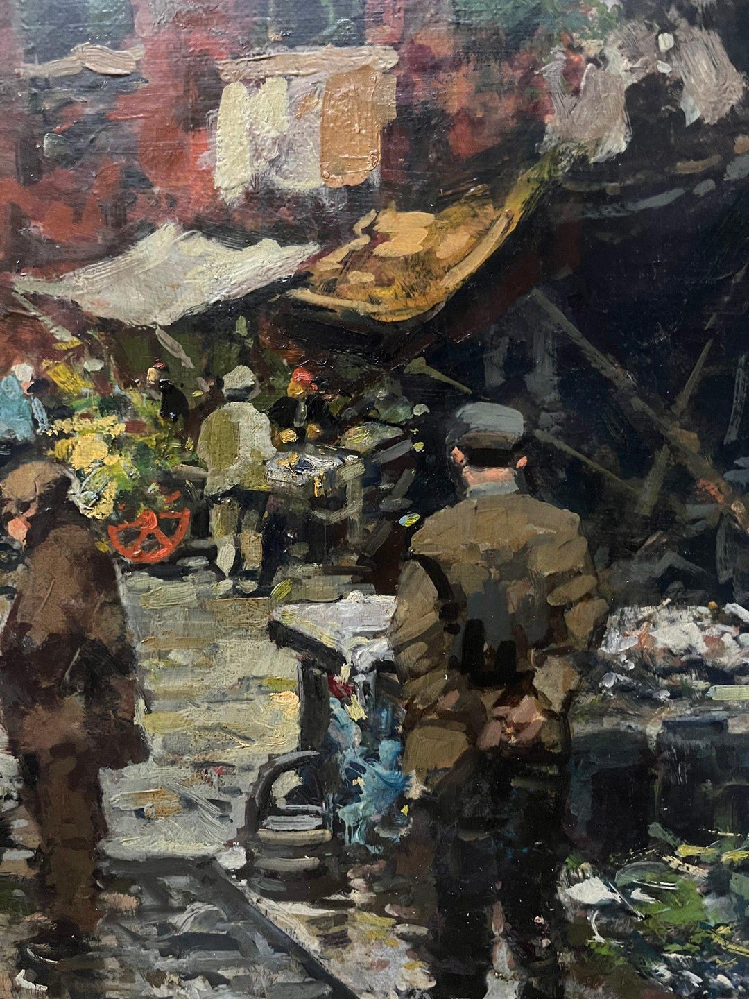 Original Oil Painting, Salvatore Balsamo (1894-1922), Market in Naples ...