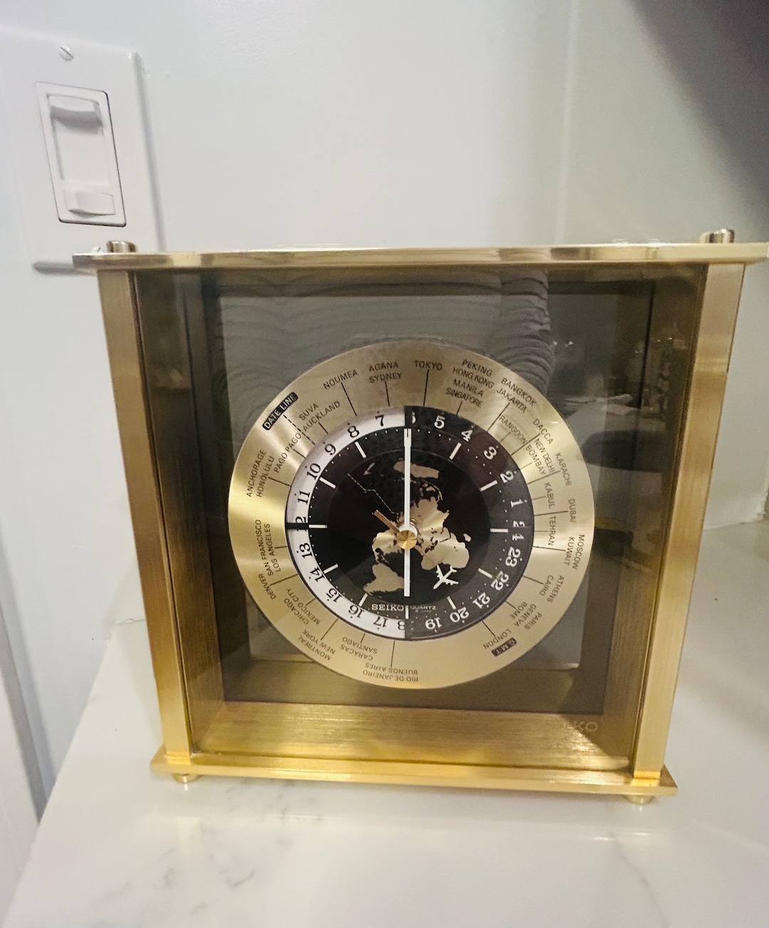 RARE Mint Working Vintage Seiko World Time Clock Excellent Condition ...