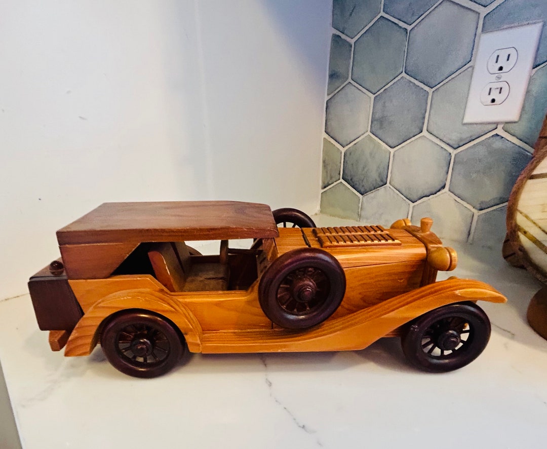 Vintage Wooden Handcrafted Classic Car Model Handmade Collectible - Etsy