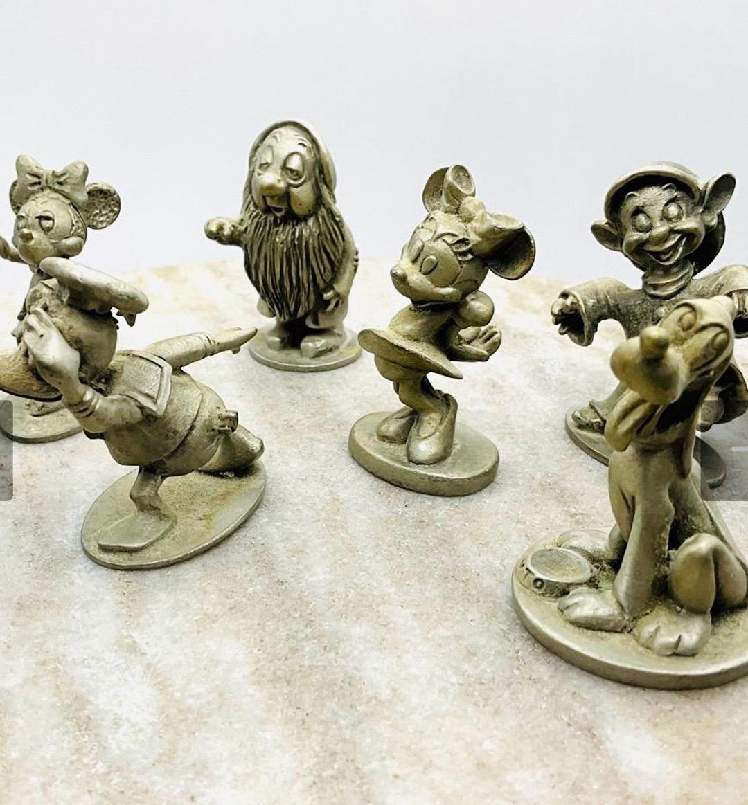 Vintage Collection of Six (6) Hudson Co, Fine Pewter Disney Figurines ...