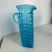 Vintage Mid Century Collectible Aqua Glass Pitcher - Etsy