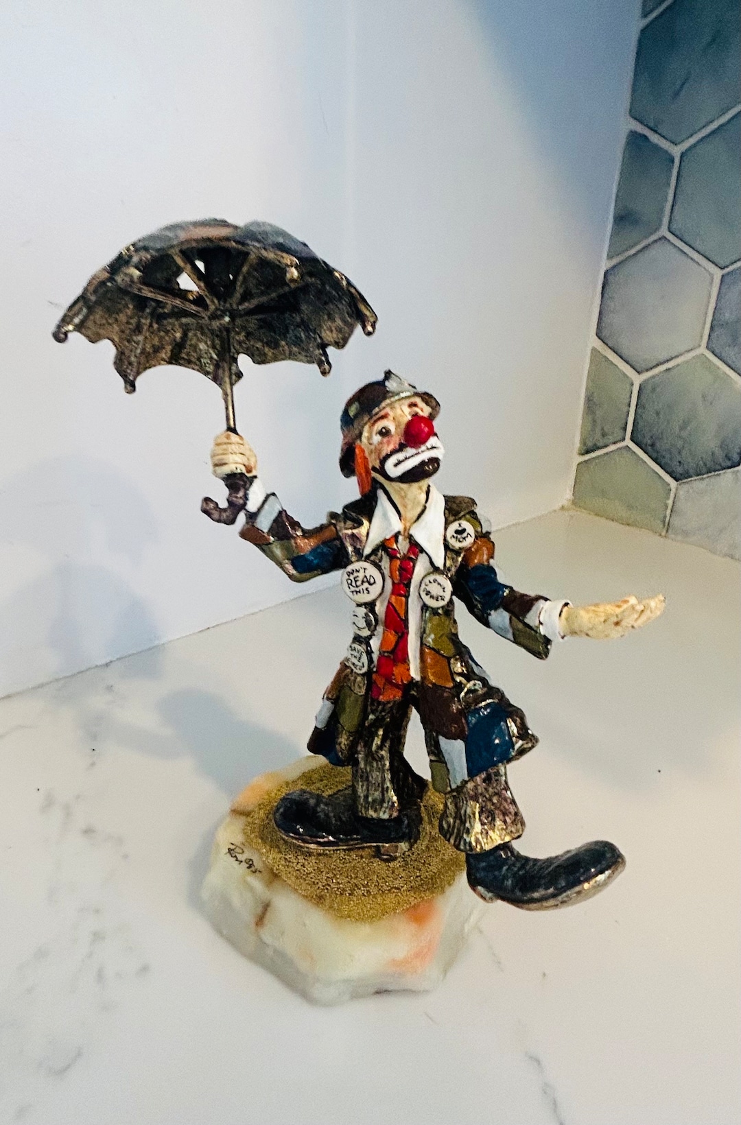 Vintage 1989 Ron Lee Clown "singing in the Ragin" Statue 24K Gold ...