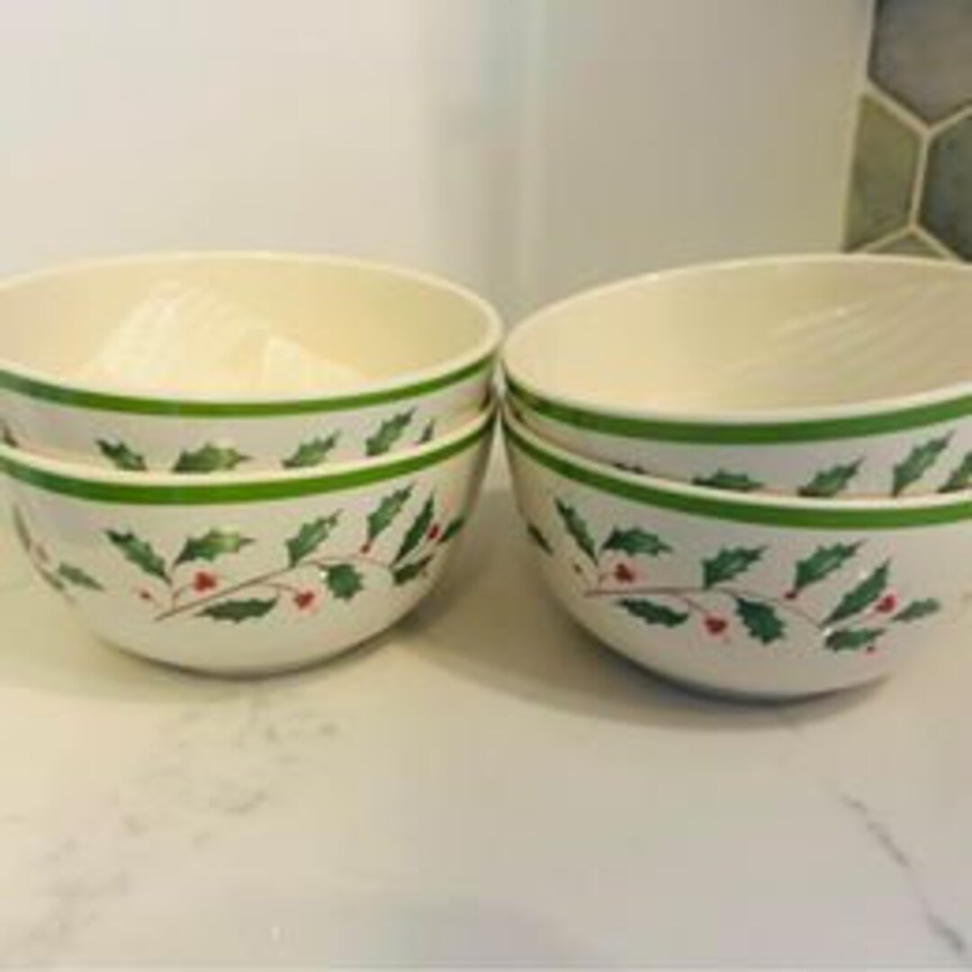 LENOX Set of Four New Holly & Berries Pattern Plastic Bowls - Etsy