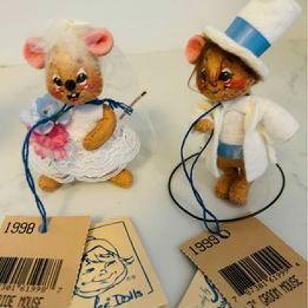 Vintage 1996 Annalee 3” “groom & Bride Mice” New With Tags - Etsy