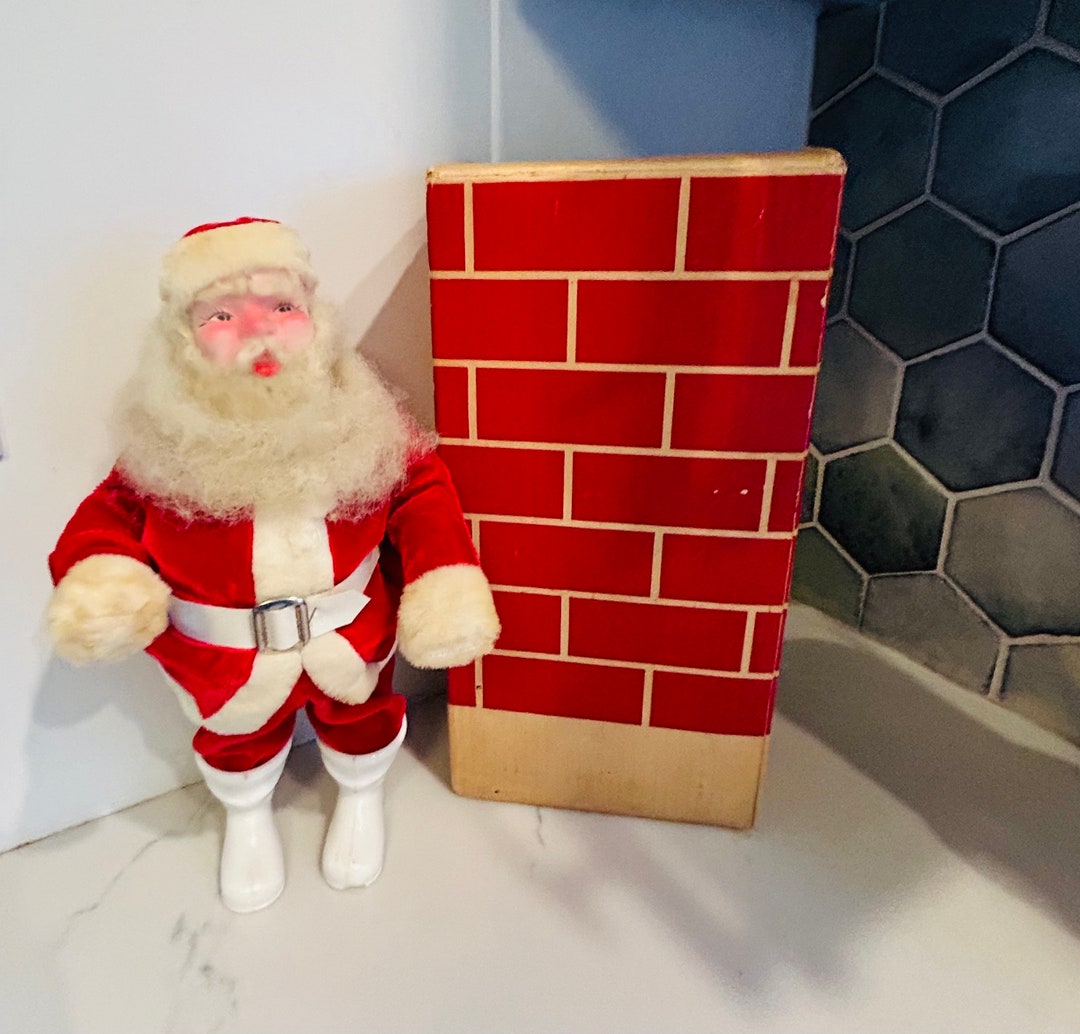 Vintage Mid Century Santa With Chimney - Etsy