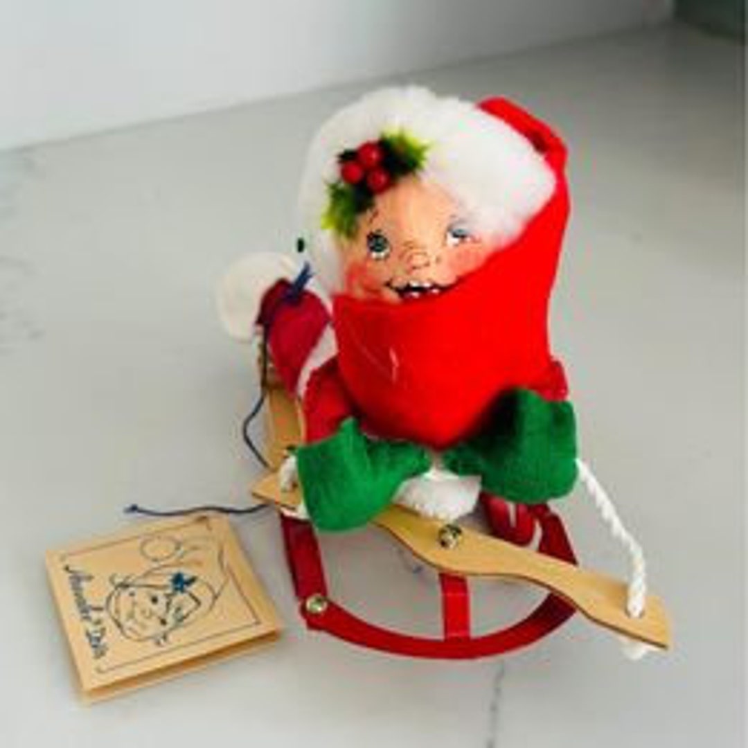 Vintage 1981 Annalee Child on Sled - New With Hang Tag - Etsy