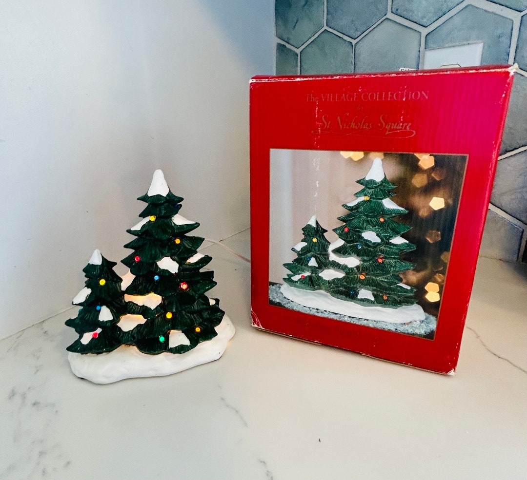 1997 Vintage Saint Nicholas Square Ceramic Double Trees 8” - Etsy