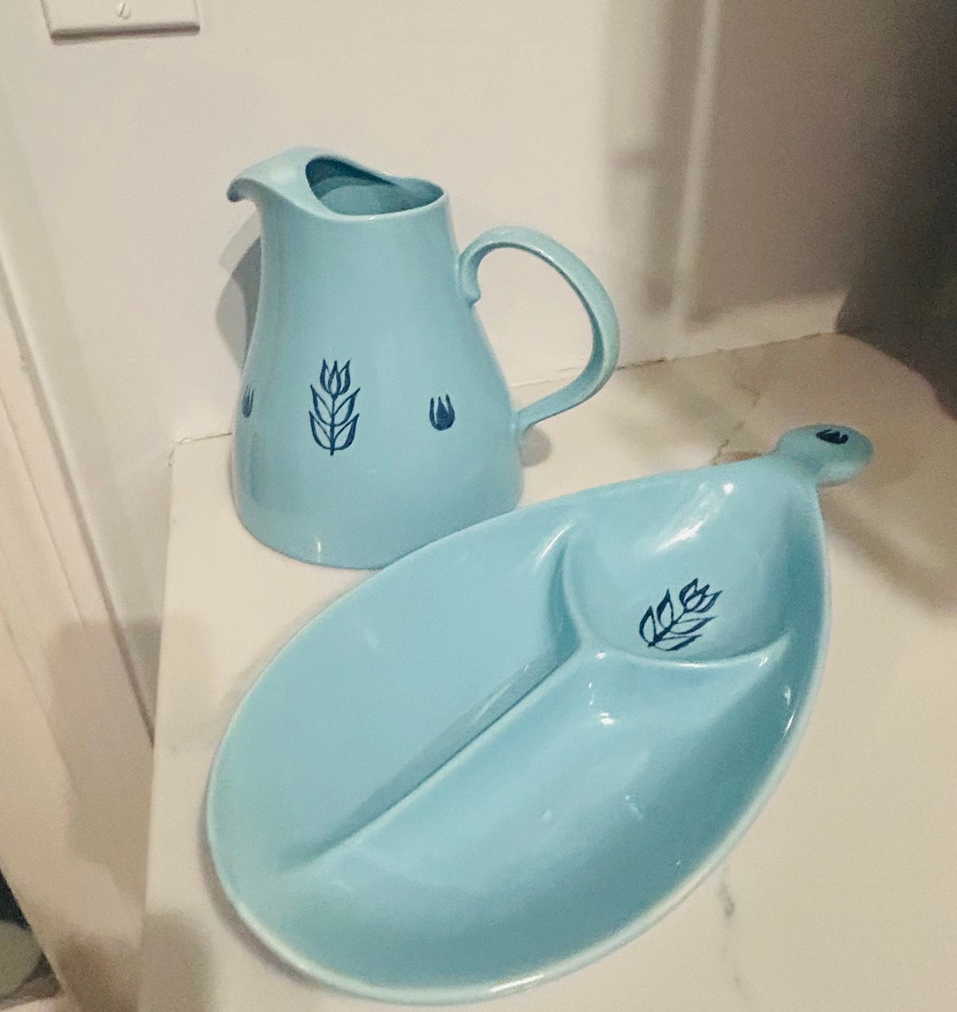 Vintage Mid Century Cameron Clay Pottery Cronin Dutch Blue Tulip ...