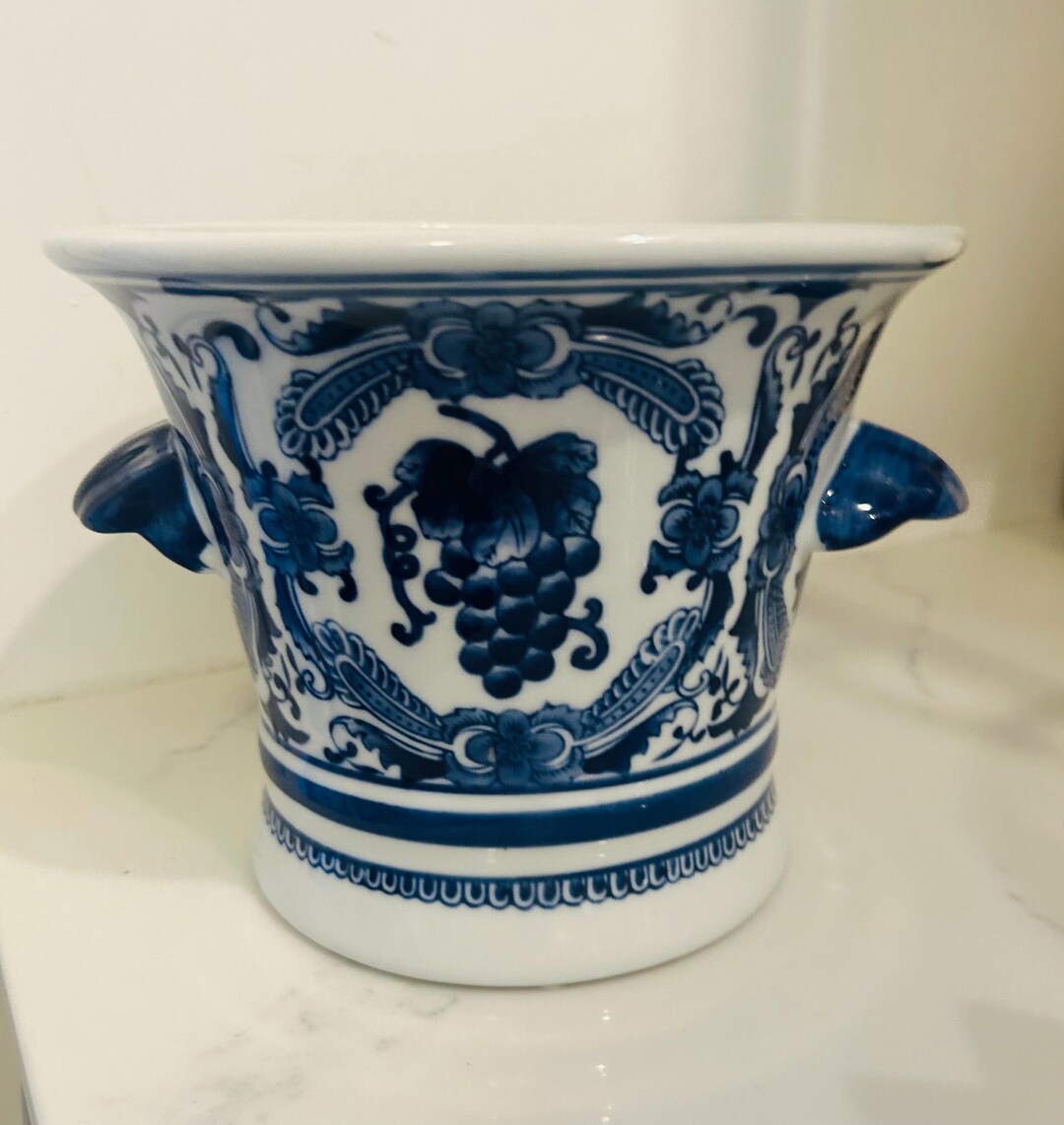 Vintage Blue White Nantucket Home Porcelain Hand Painted Made in China ...
