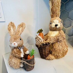 Straw Easter Bunny Duo! Absolutely Adorable - Etsy