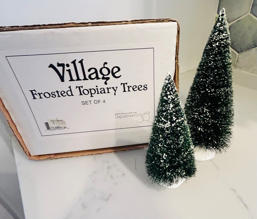 Department 56 Set of Four (4) Frosted Topiary Trees - Etsy