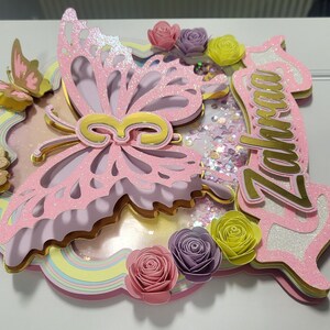 Butterfly Flower Shaker Cake Topper - Etsy