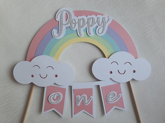 Rainbow Cake Topper - Etsy