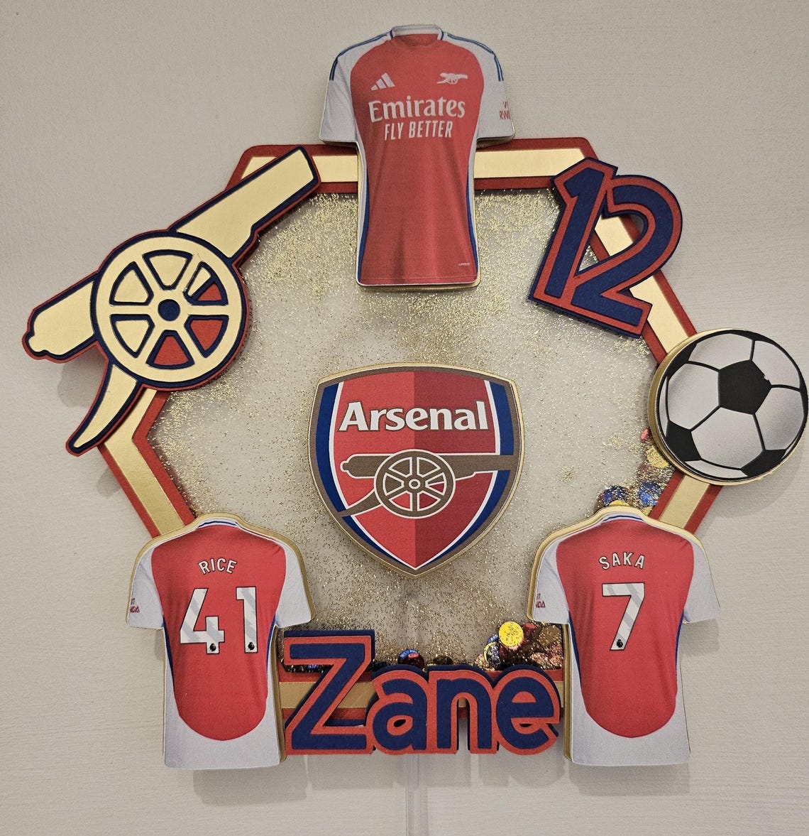 Arsenal Football Shaker Cake Topper - Etsy UK
