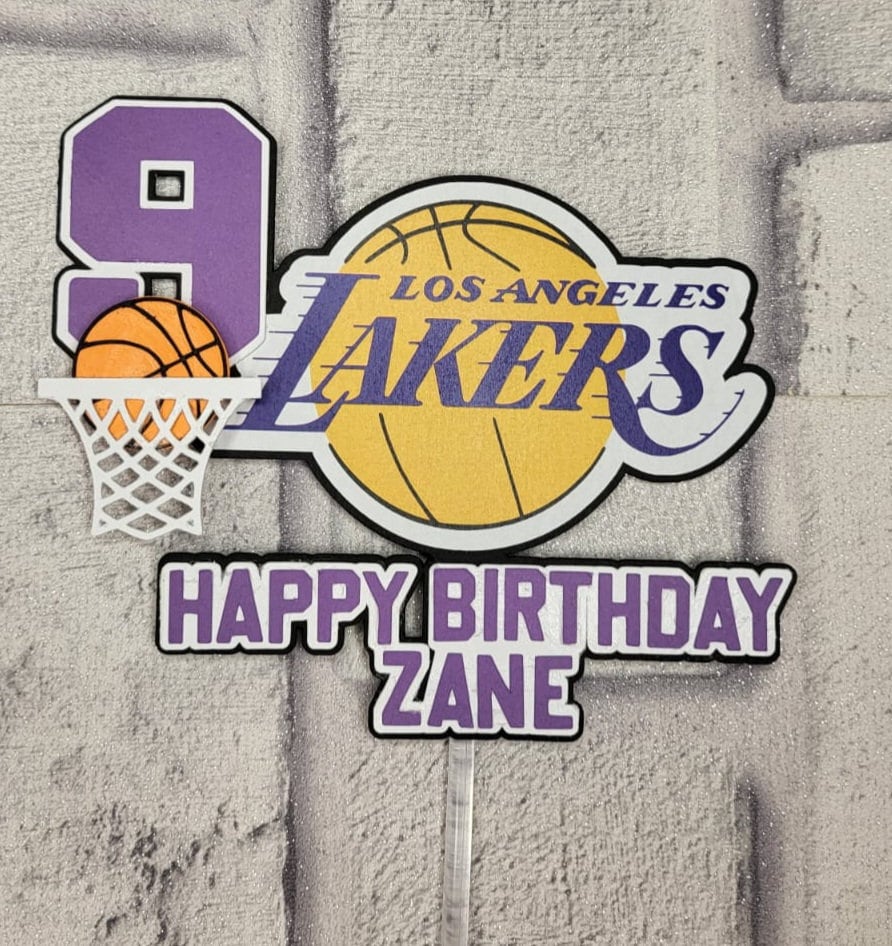 Basketball Lakers Personalised Cake Topper - Etsy