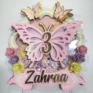 Butterfly Flower Shaker Cake Topper - Etsy