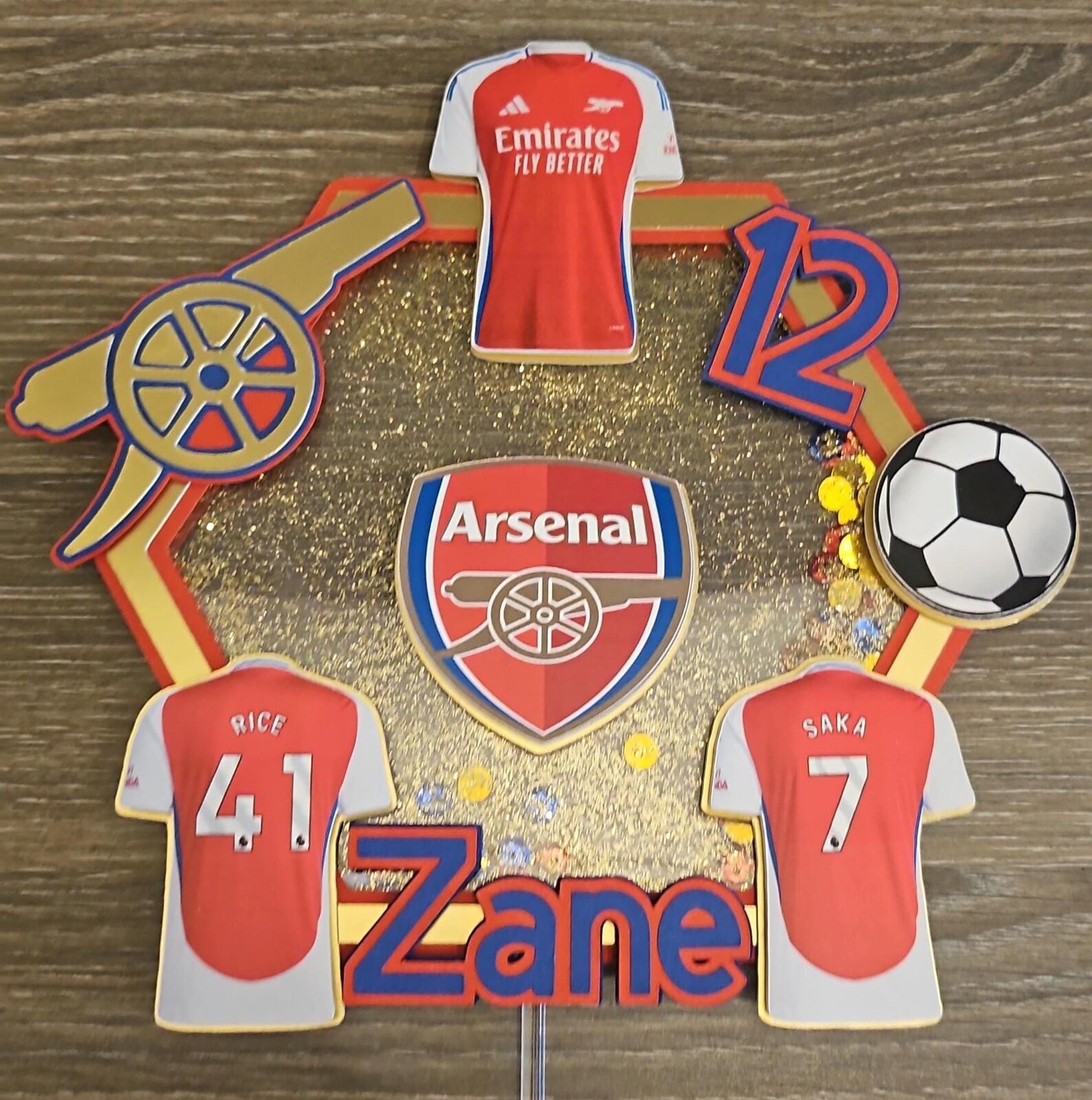 Arsenal Football Shaker Cake Topper - Etsy UK