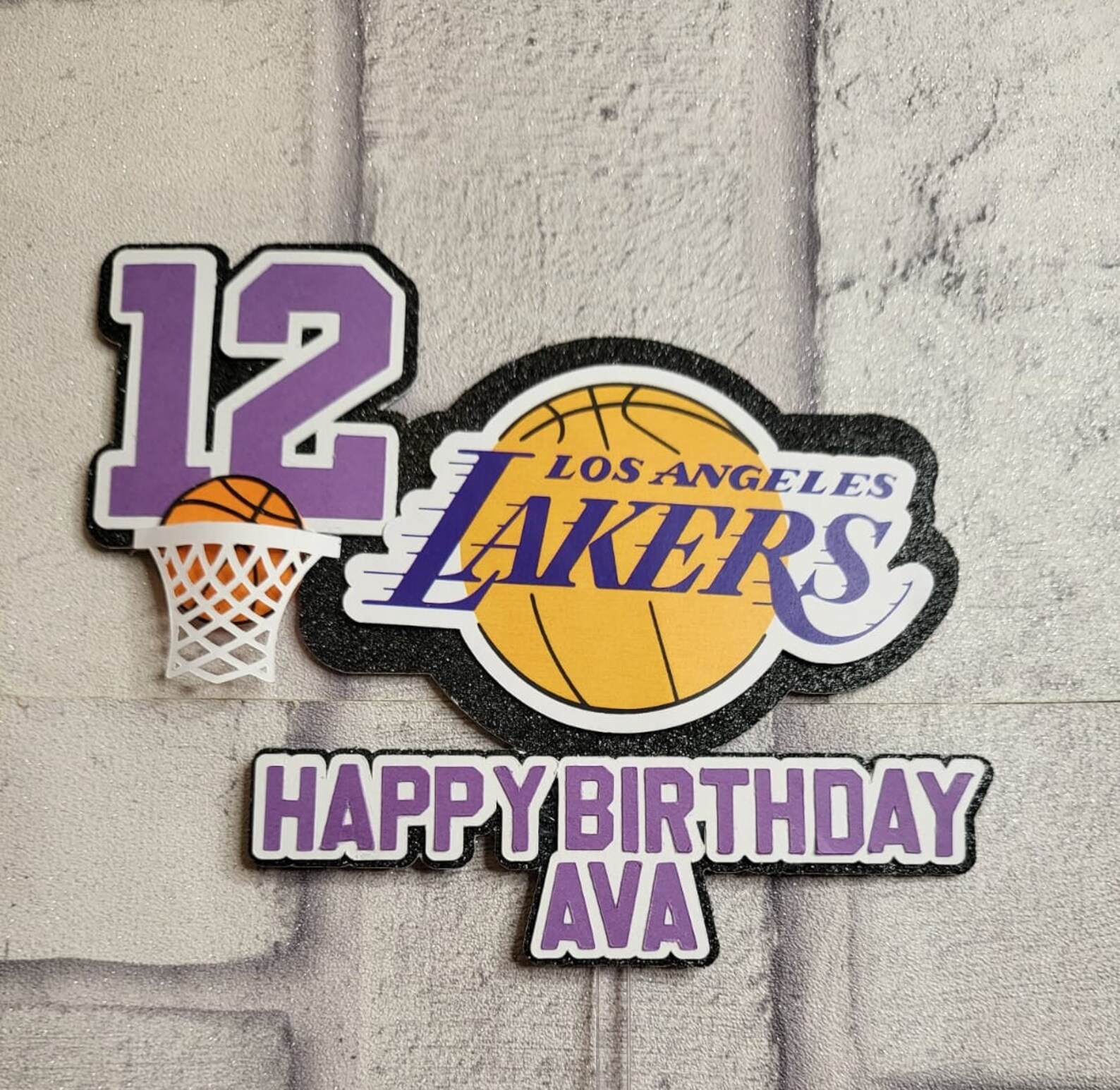 Basketball Lakers Personalised Cake Topper - Etsy