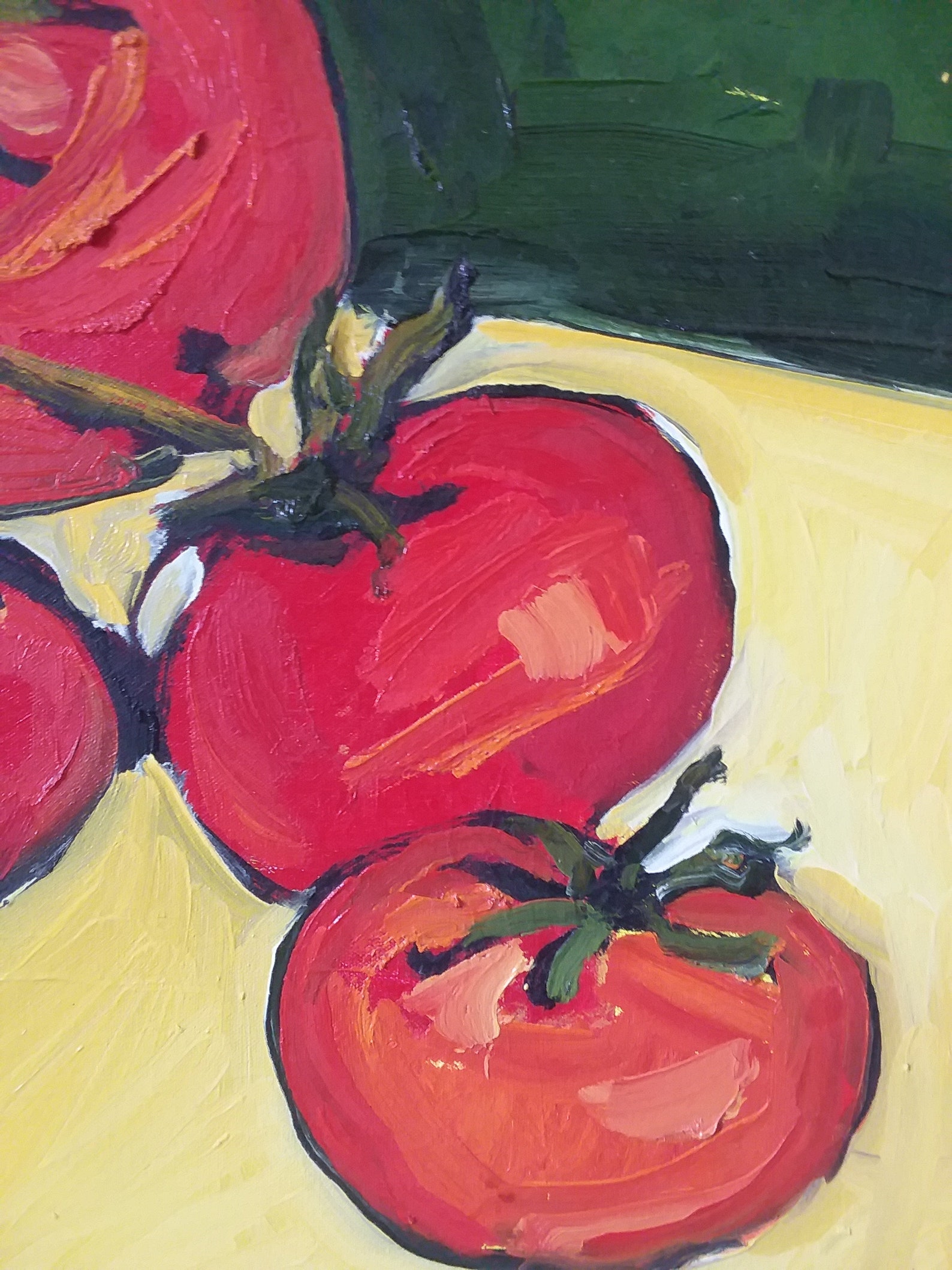 Five Tomatoes on a Vine Original Oil Painting Melissa Yarbrough ...