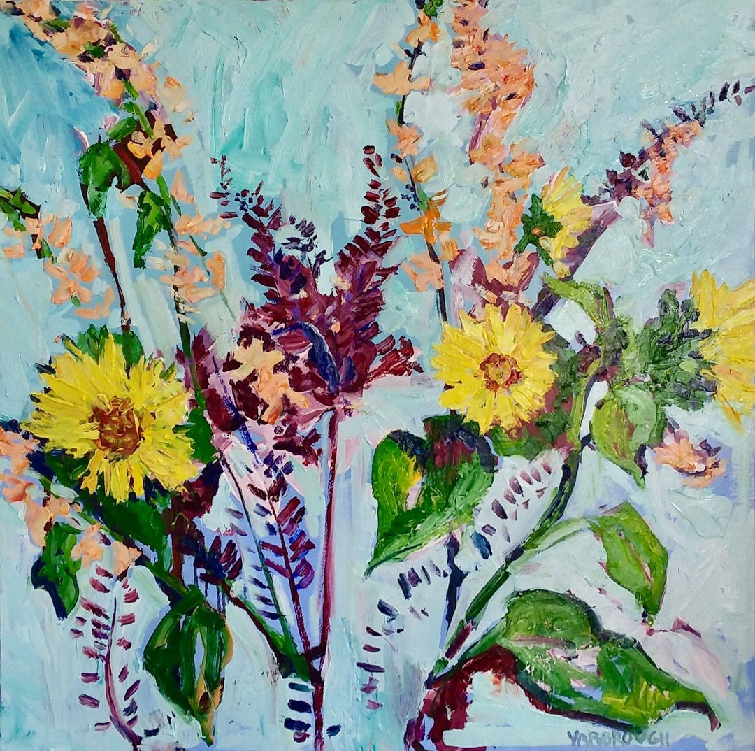 Wildflowers Original Oil Painting Melissa Yarbrough Saltfleetby 20"x20 ...