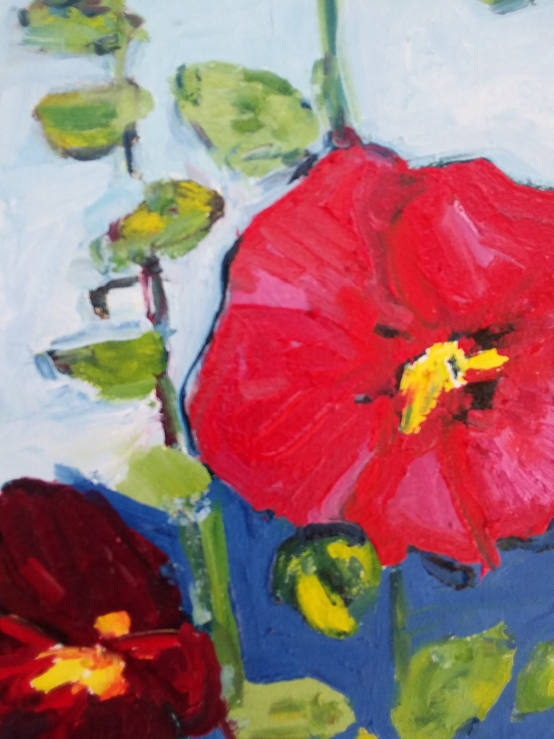 Hollyhocks Original Oil Painting Melissa Yarbrough Saltfleetby 2022 - Etsy