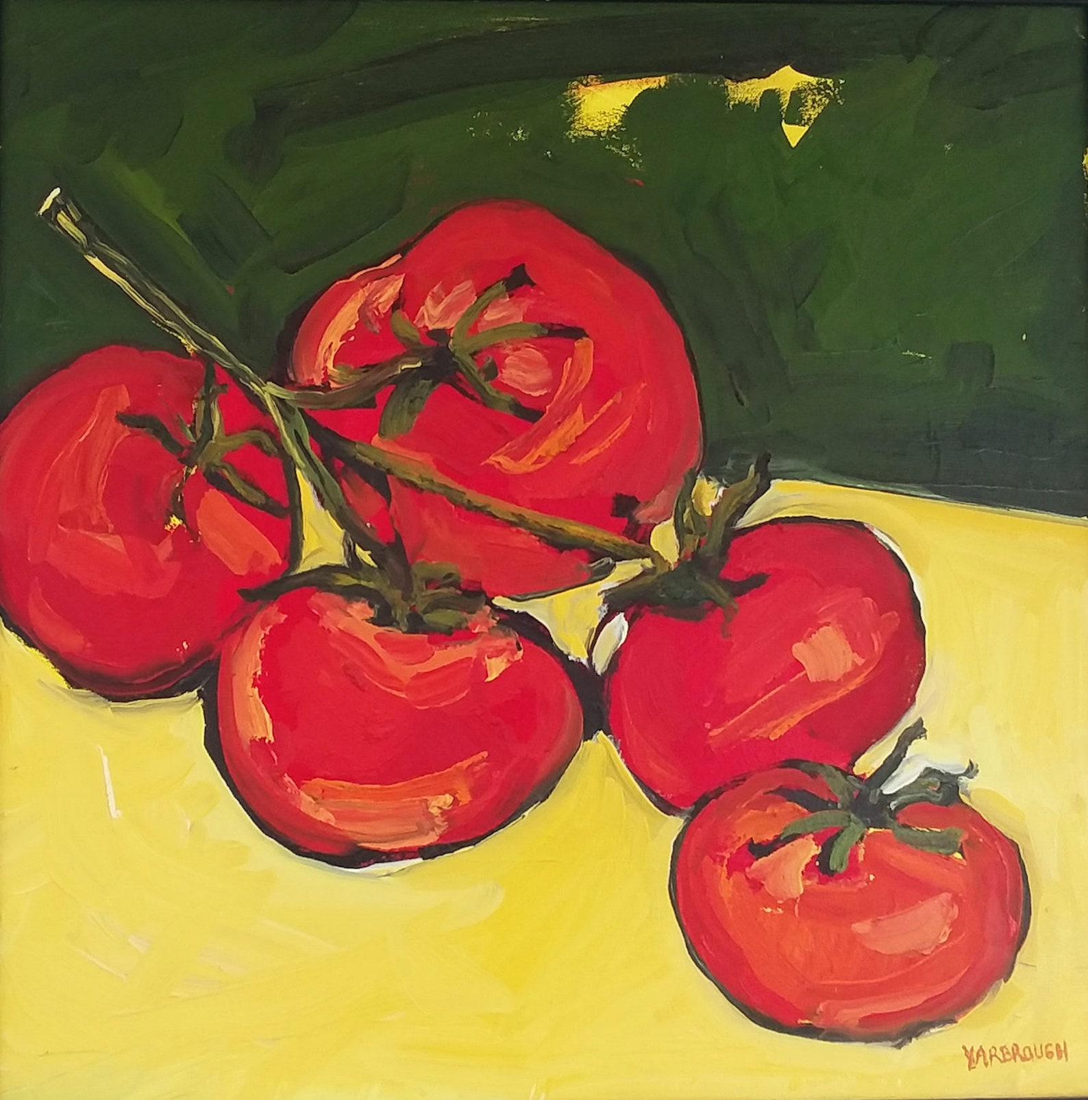 Five Tomatoes on a Vine Original Oil Painting Melissa Yarbrough ...