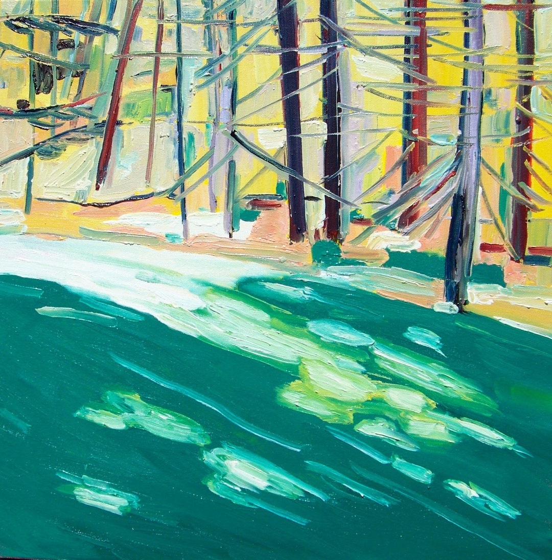 Yellow Forest Original Oil Painting Melissa Yarbrough Saltfleetby 20" X ...