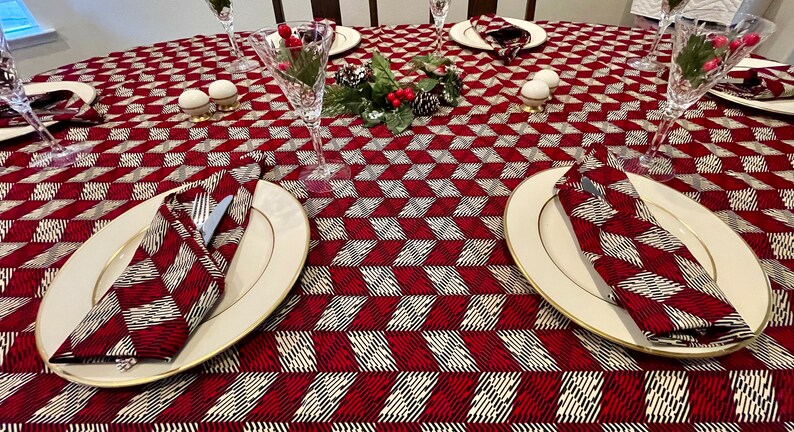 Tablecloths Handmade by a Tanzanian Woman Using East African Kitenge ...