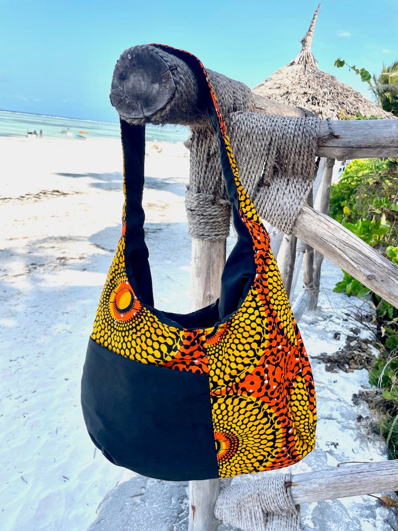 Handmade African Kitenge Bag | Upcycled Zanzibar Print Shoulder Purse ...