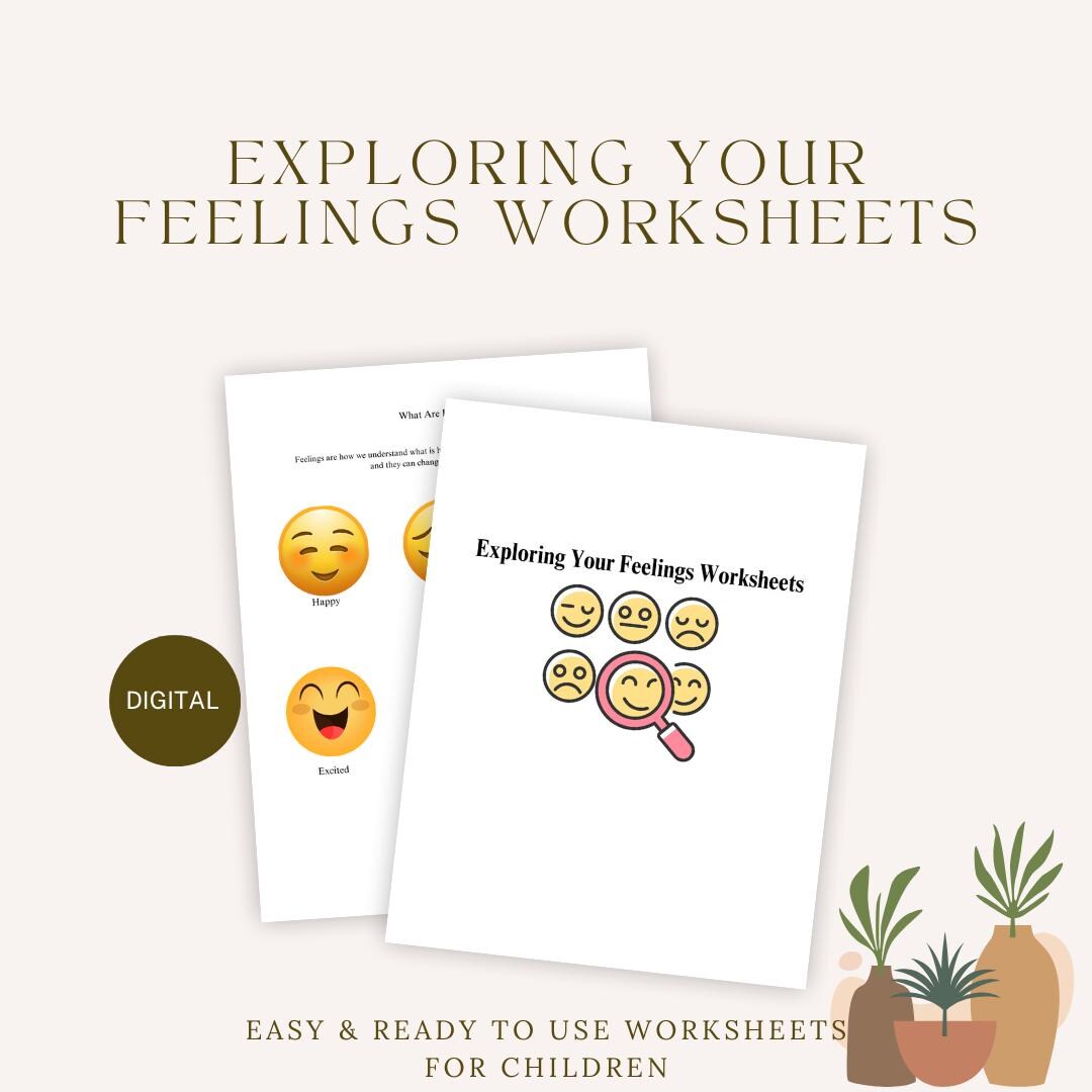 Exploring Your Feelings Worksheets for Young Children Ages 5-8 - Etsy